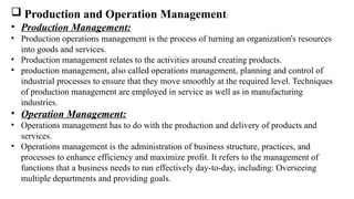 Introduction to Productions and Operations management | PPT