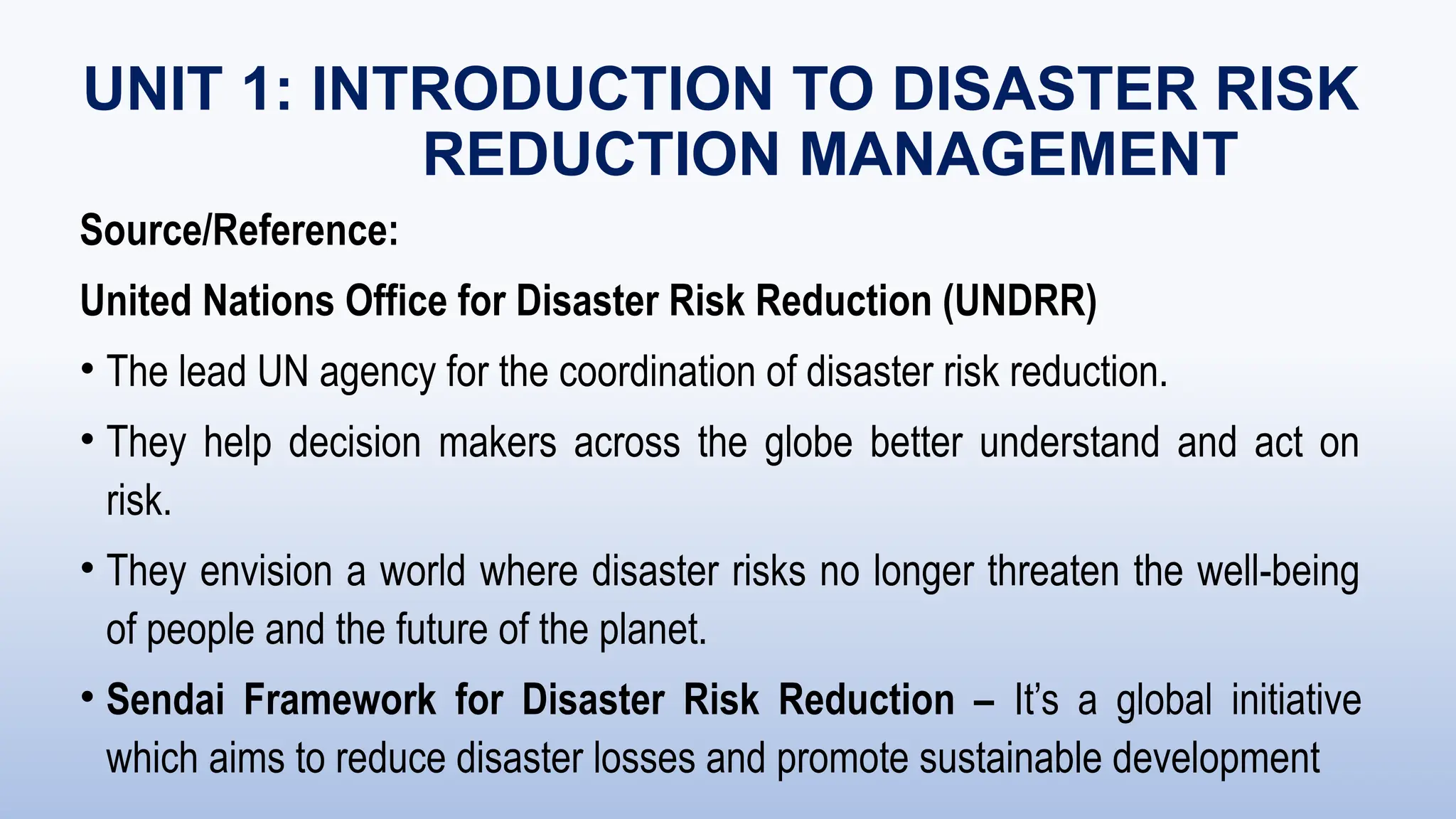 Unit 1: Introduction to Disaster Risk Reduction Management.pptx