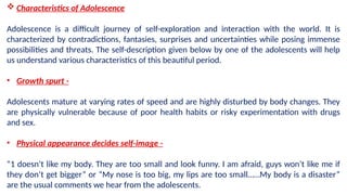 Unit 1.3 Adolescence stages (Physical, Social, mental, emotional, moral ...