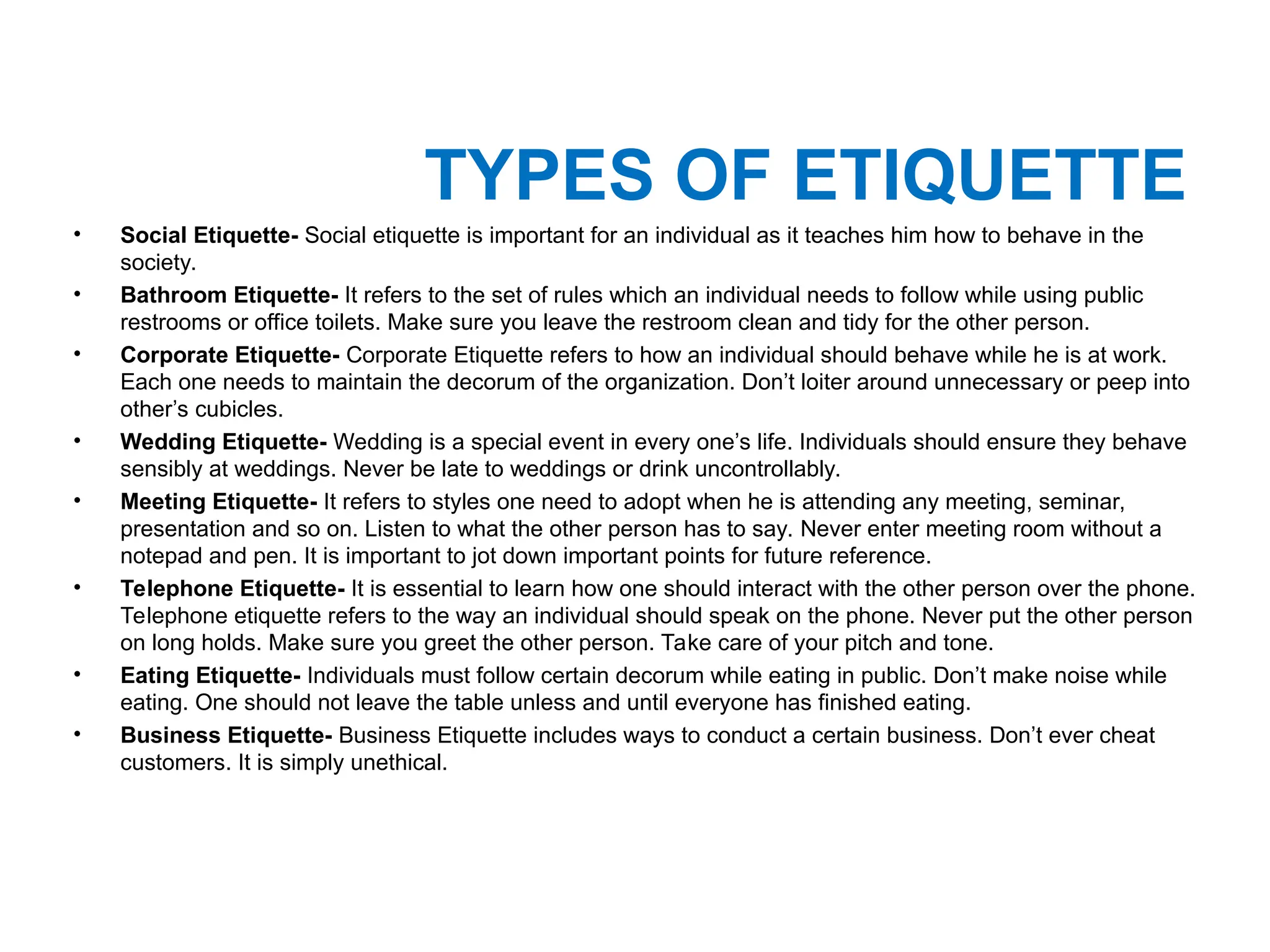 BUSINESS ETIQUETTES AND CORPORATE CULTURE | PPT