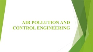 AIR POLLUTION AND CONTROL ENGINEERING - UNIT 1 INTRODUCTION | PPTX