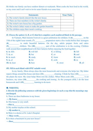 Unit 1 : Home, for ilsw grade 6 education | DOCX