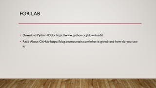 Unit 1.2 python introduction for begineers | PDF
