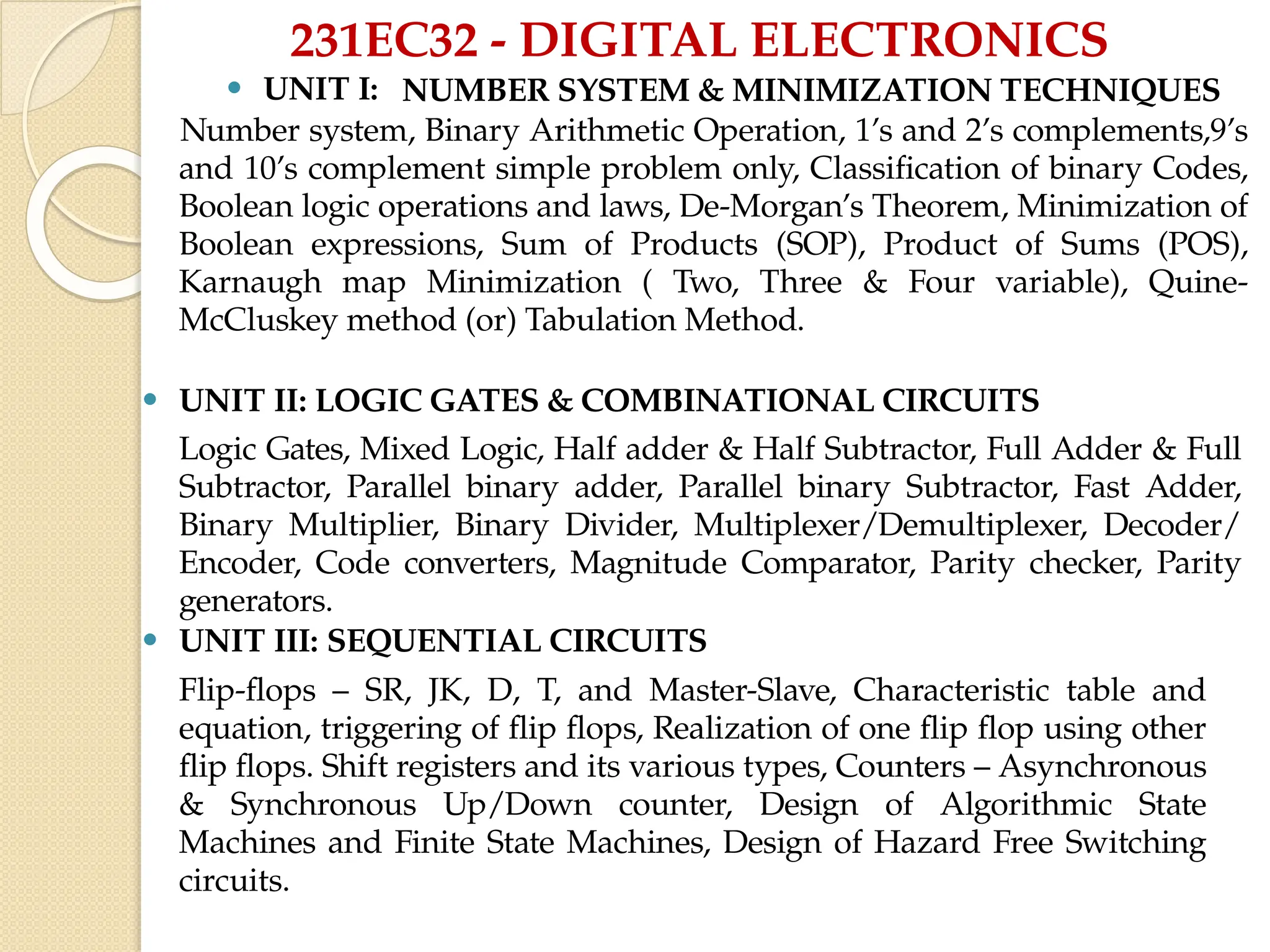 Unit 1.pptx notes of unit one in digital electronics | PPTX