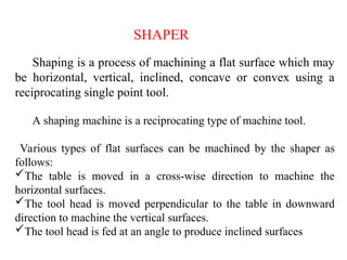 Unit 1 - SHAPER, MILLING AND GEAR CUTTING MACHINES .ppt