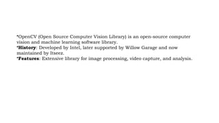 Comprehensive Introduction to Computer Vision and OpenCV Basics | PPTX