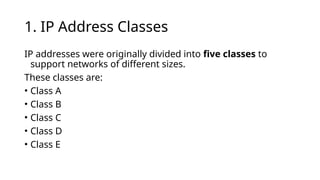 Comprehensive Guide to IP Address Classes and Subnetting in Networking ...