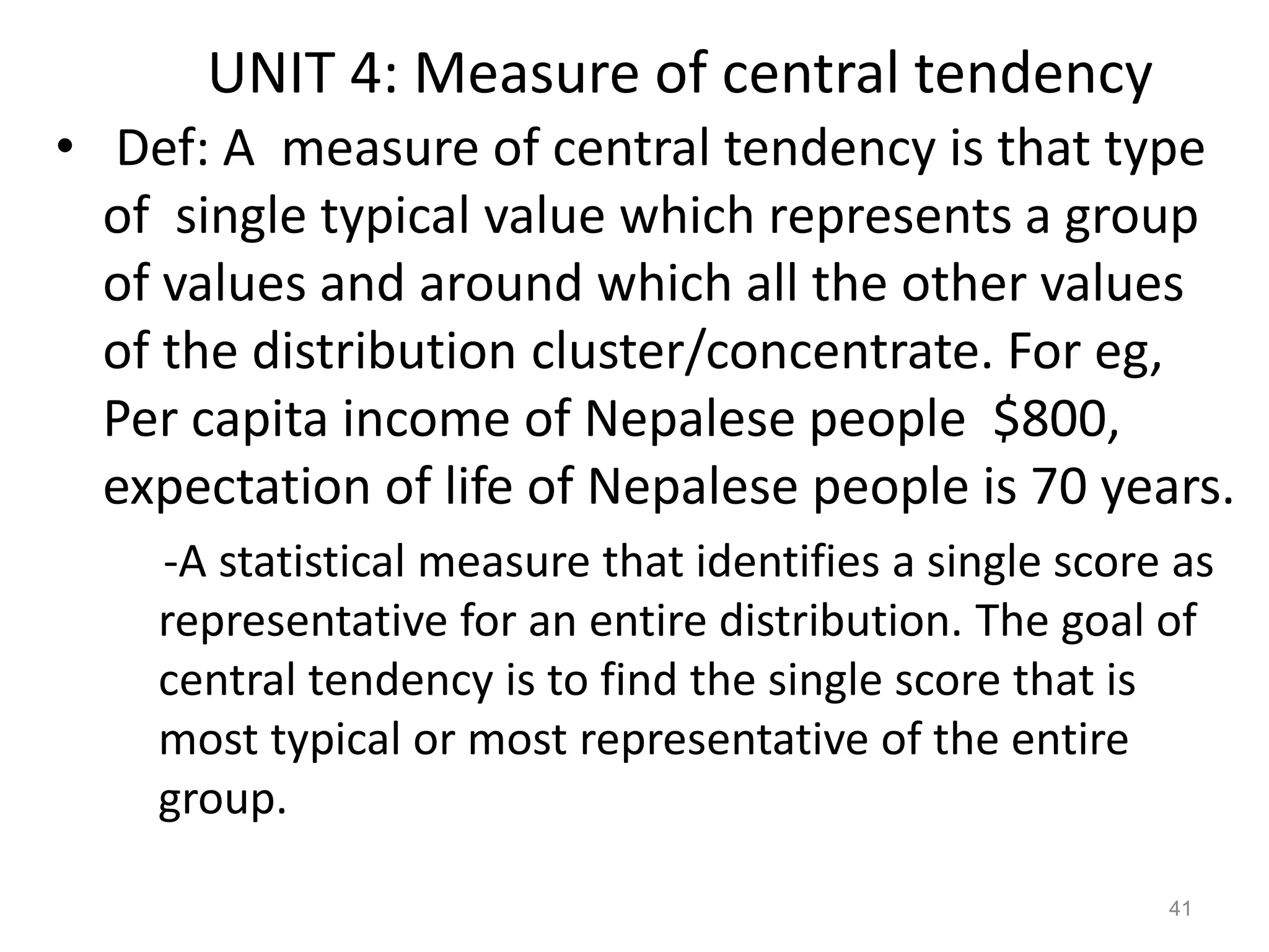UNIT 1-4 Defination,Diagram ,graphs ,measure of central tendency ppt (1 ...