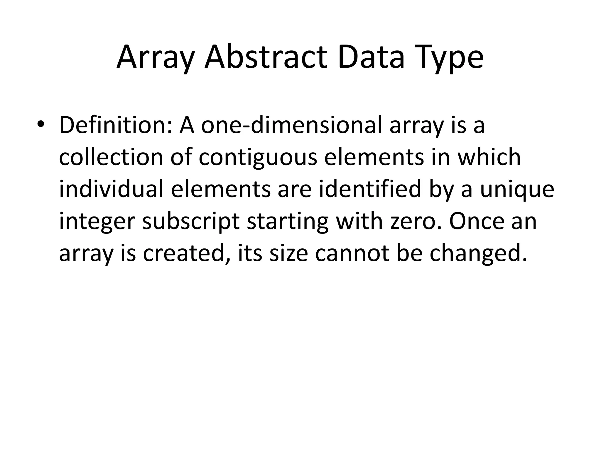 Unit 1 Array Based Implementation Ppt 3940