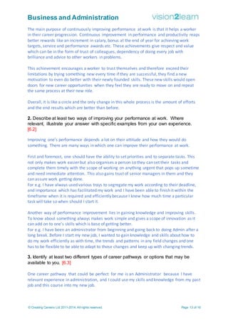 Business and Admin Level 2 Unit 1 assessment answers | DOCX