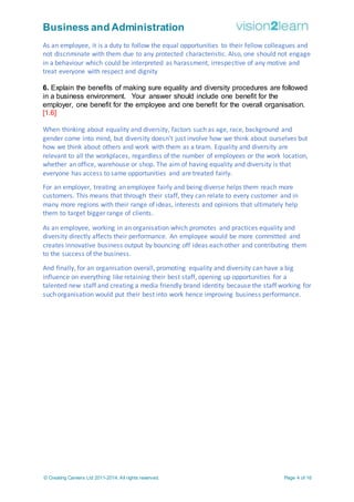 Business and Admin Level 2 Unit 1 assessment answers | DOCX