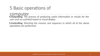 UNIT 1- Introduction to Basic of Computer Fundamentals | PPTX