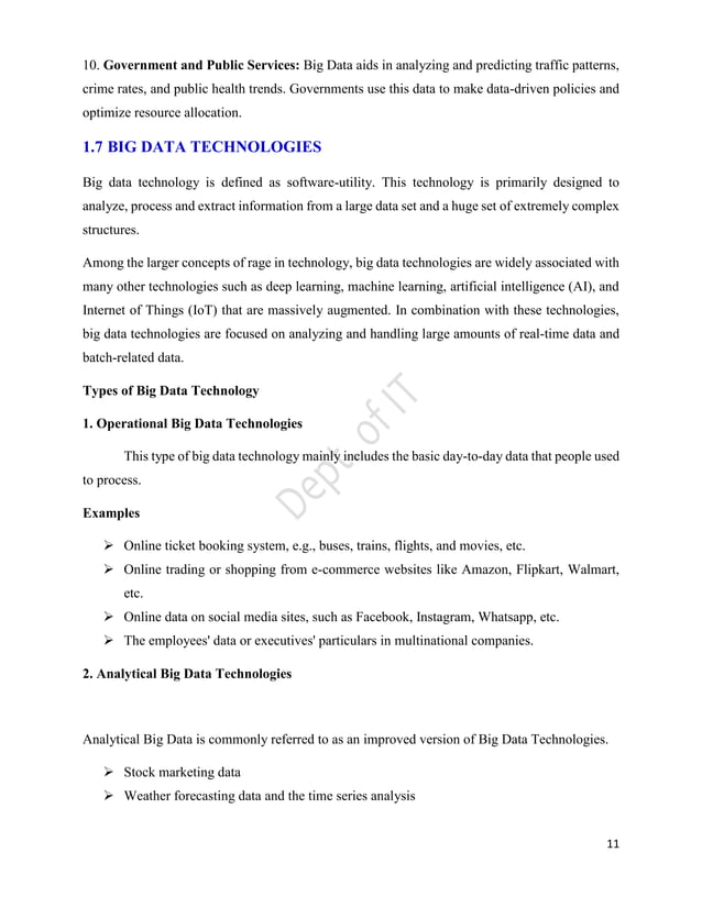 UNIT 1 -BIG DATA ANALYTICS Full.pdf | Databases | Computer Software and ...