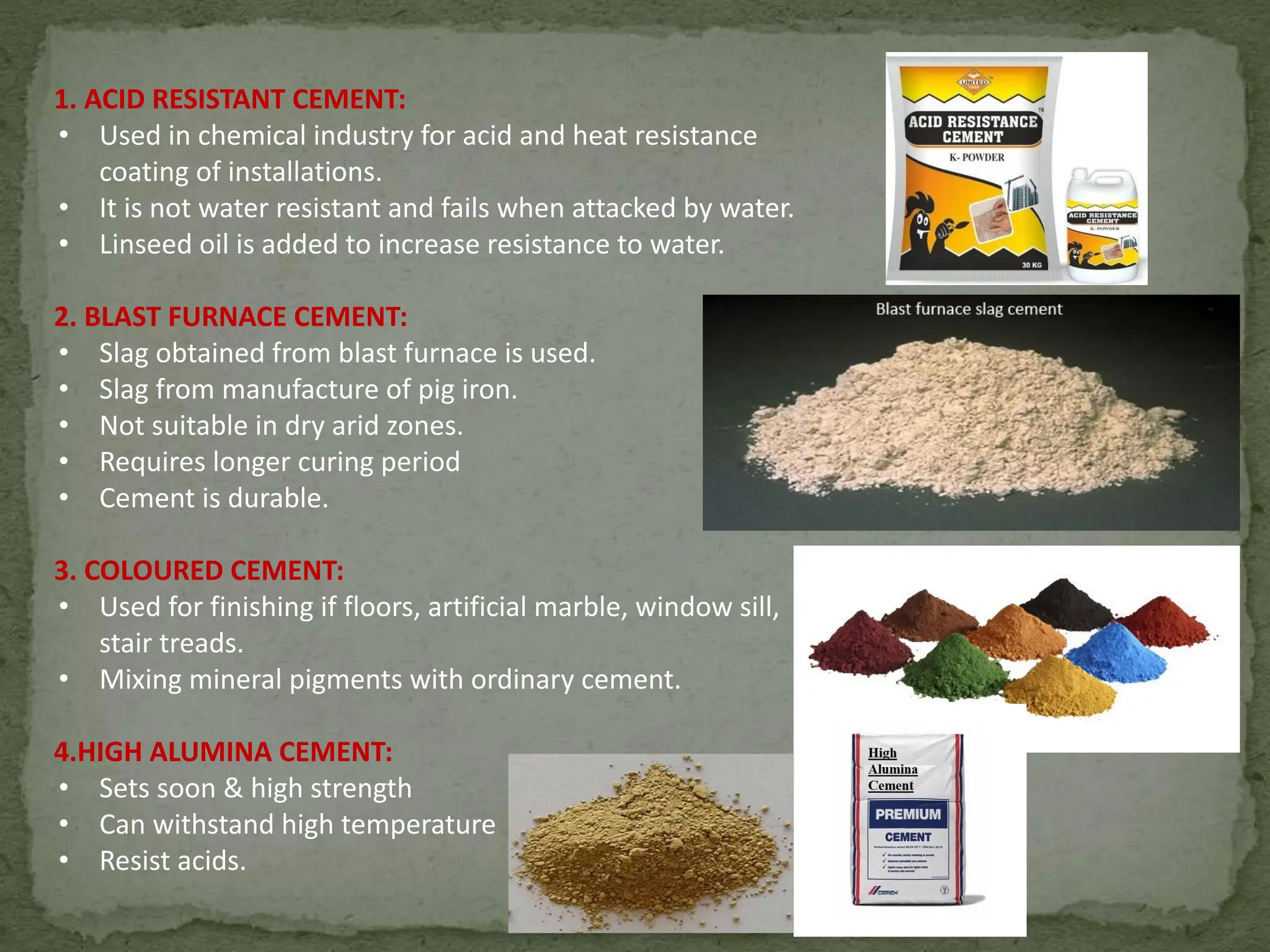 UNIT 1 - Cement types basics properties n | PDF