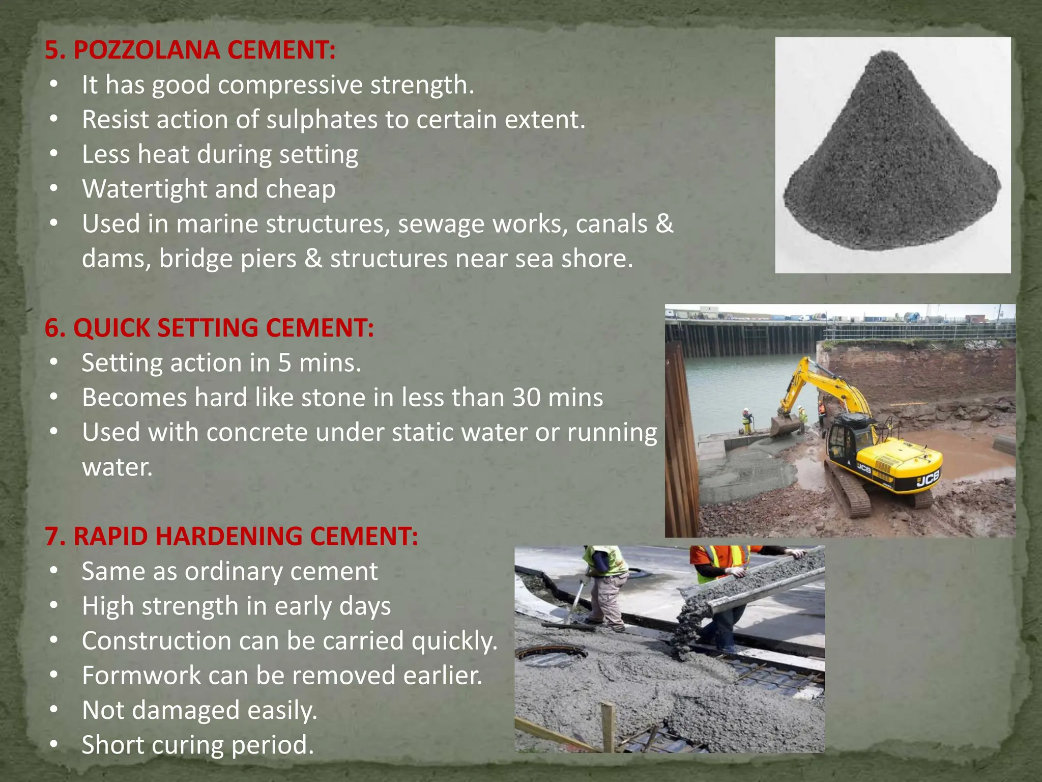 UNIT 1 - Cement types basics properties n | PPT