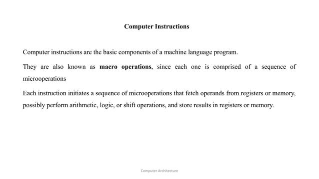Unit 1 Computer Architecture 1 Ppt 