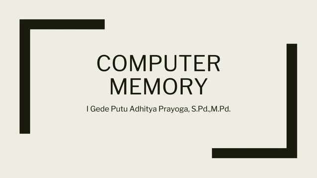 Unit 1 - Computer memory.pptx | Data Storage and Warehousing | Computing
