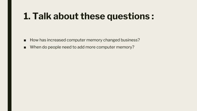Unit 1 - Computer memory.pptx | Data Storage and Warehousing | Computing