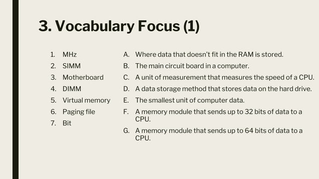 Unit 1 - Computer memory.pptx | Data Storage and Warehousing | Computing