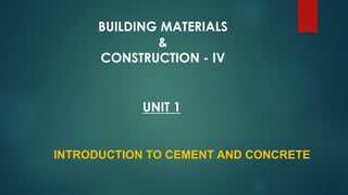 UNIT 1 - Concrete.pdf SEMESTER 5 NOTES FOR CONCRETE | PPT