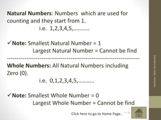 Natural and Whole Numbers | PPTX