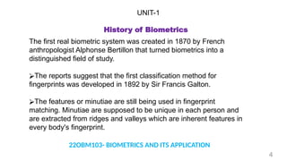 Biometrics and its applications for system | PPTX