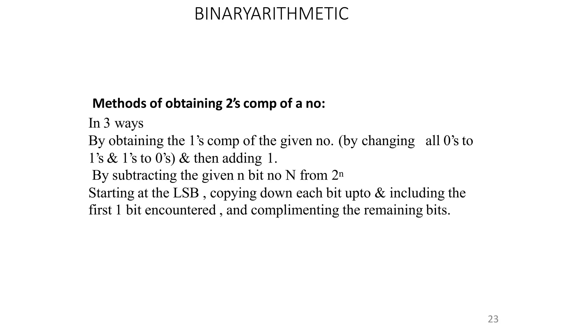 Unit 1 Data Representation And Computer Arithmetic Pptx Computing
