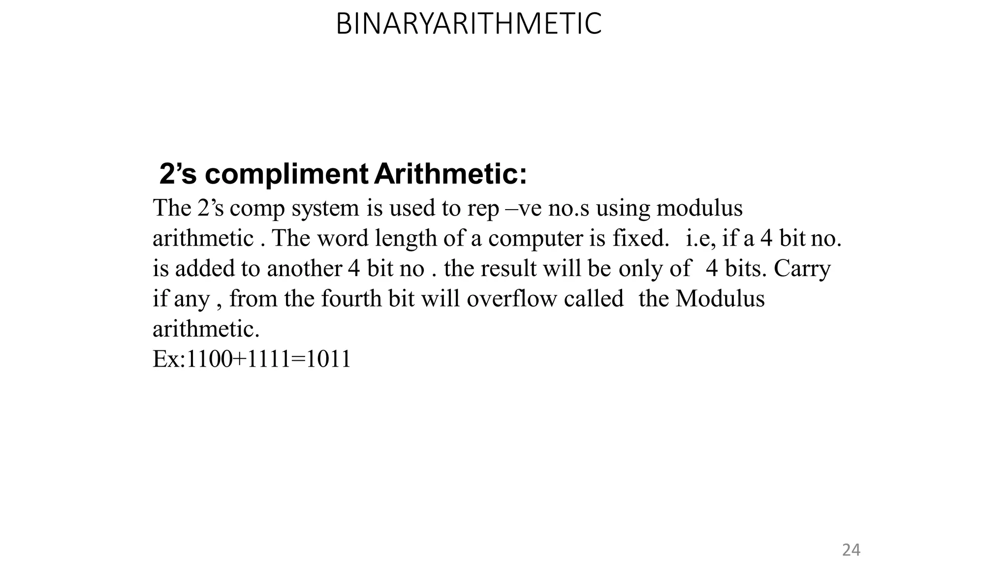 Unit 1 Data Representation And Computer Arithmetic Pptx Computing