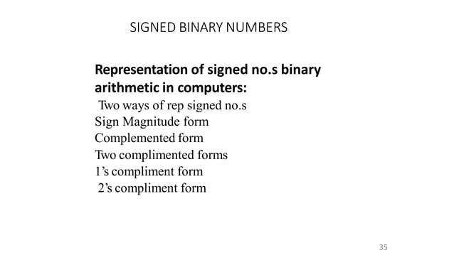 Unit 1 Data Representation And Computer Arithmetic Pptx Computing