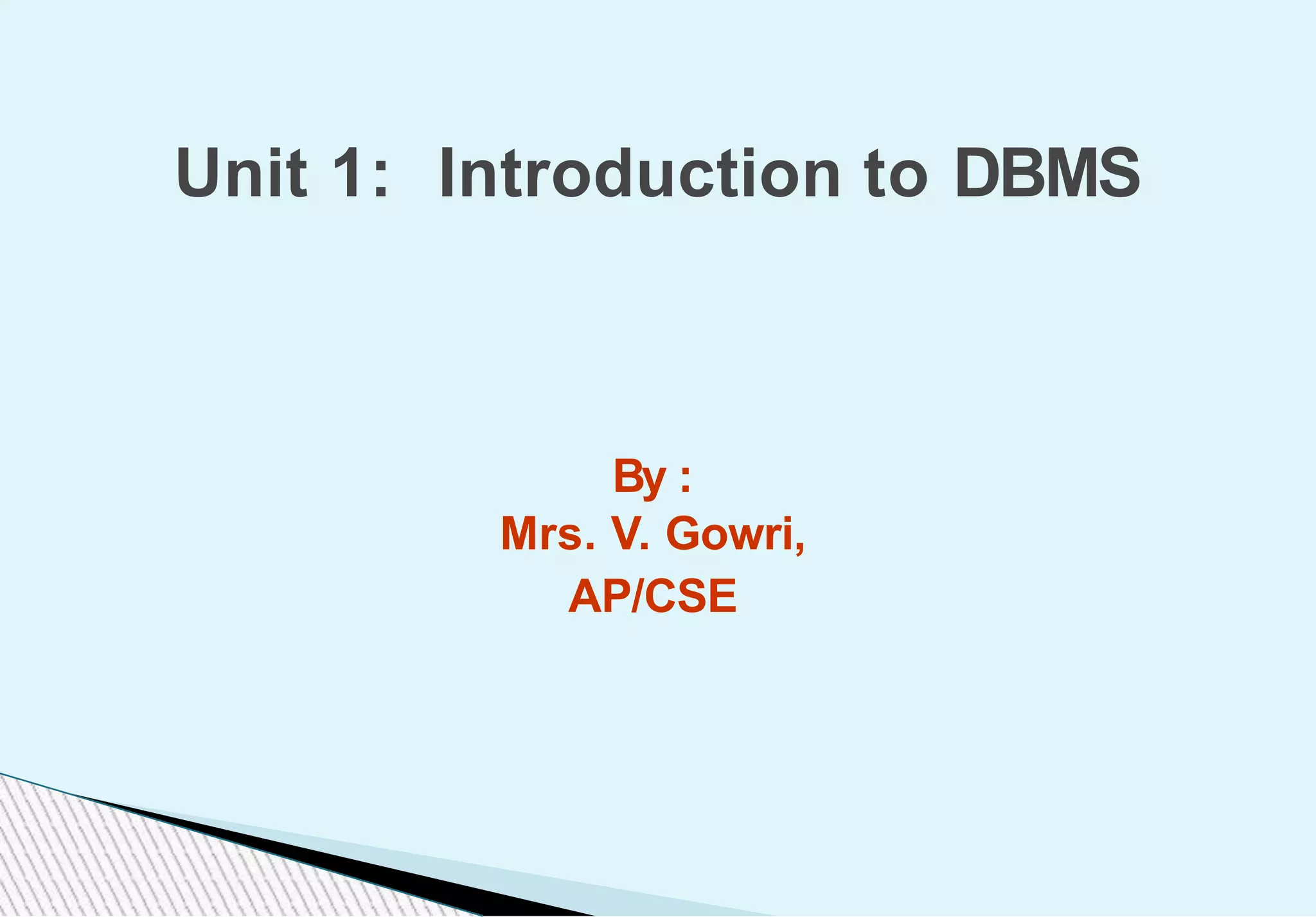 Unit1 dbms | PPTX