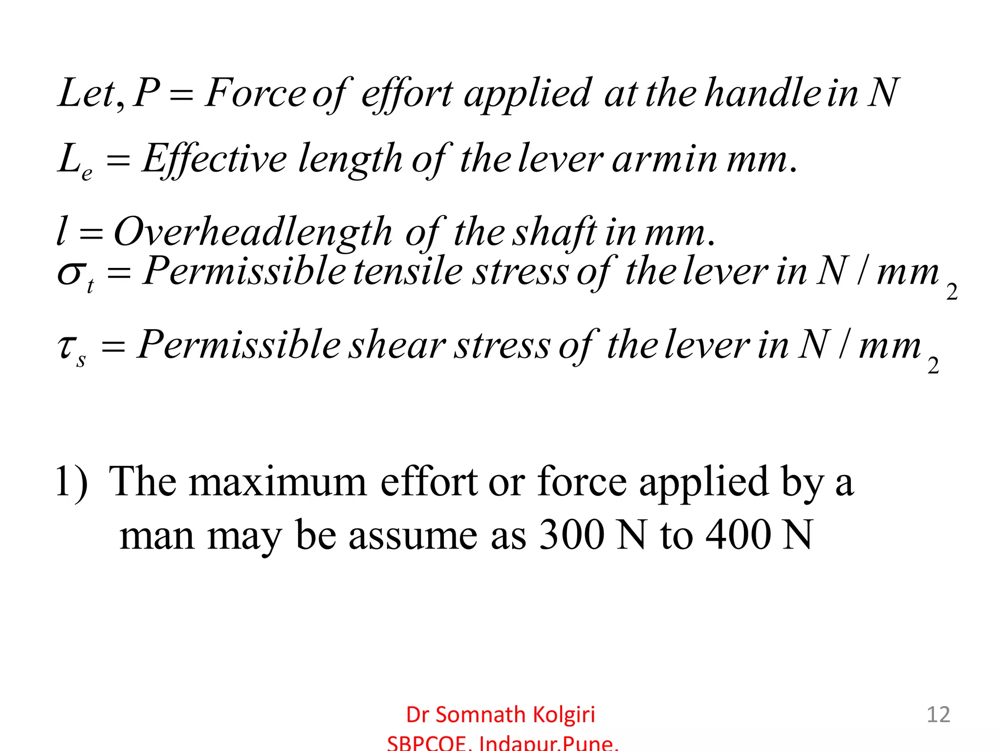 Unit1 designof levers | PDF