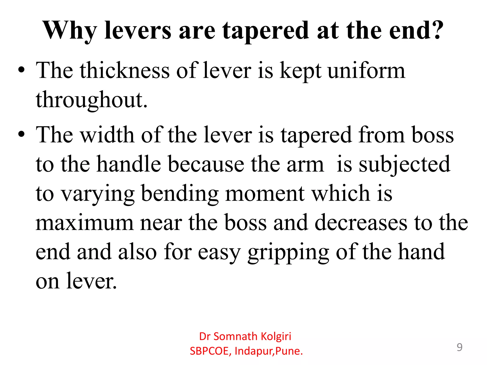 Unit1 designof levers | PDF