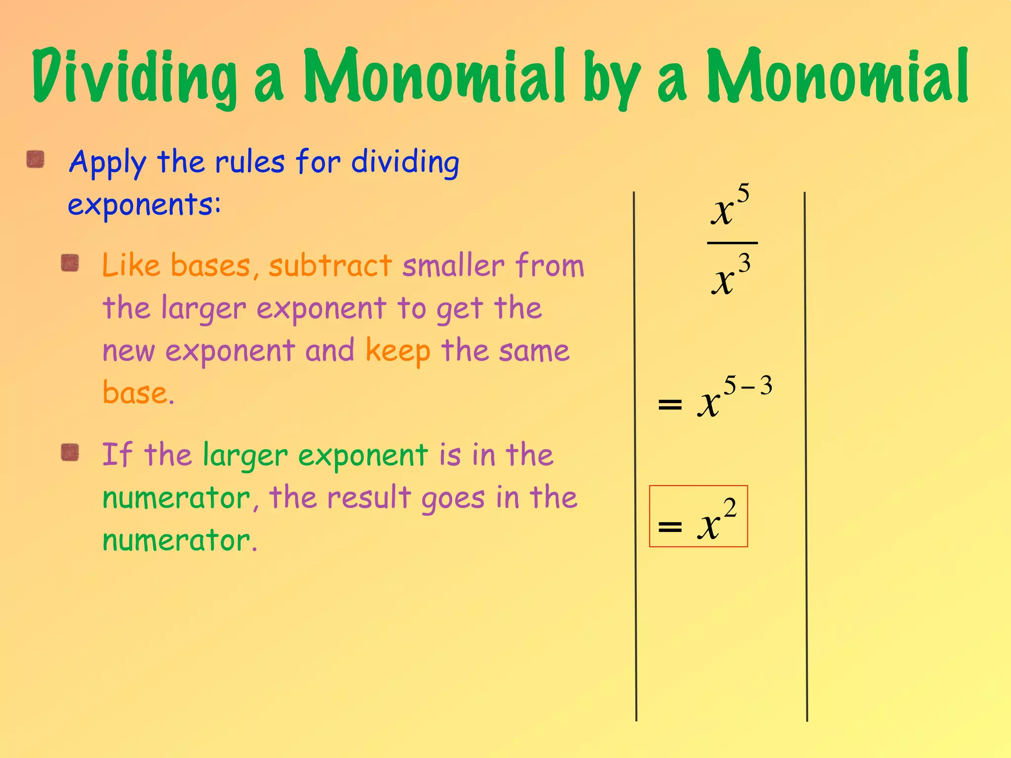 Unit 1 - dividing a polynomial by a monomial | KEY | Physics | Science