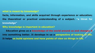 COURSE: 8 – KNOWLEDGE AND CURRICULUM - Unit 1: Epistemological bases of ...