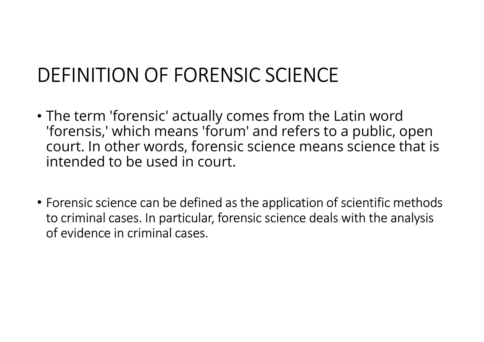 UNIT 1 - FORENSIC SCIENCE Nursing - nature of forensic science and ...