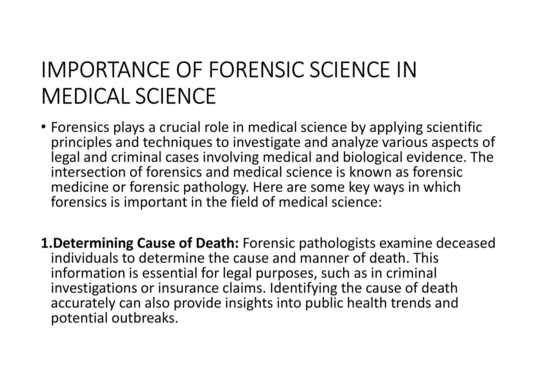 UNIT 1 - FORENSIC SCIENCE Nursing - nature of forensic science and ...