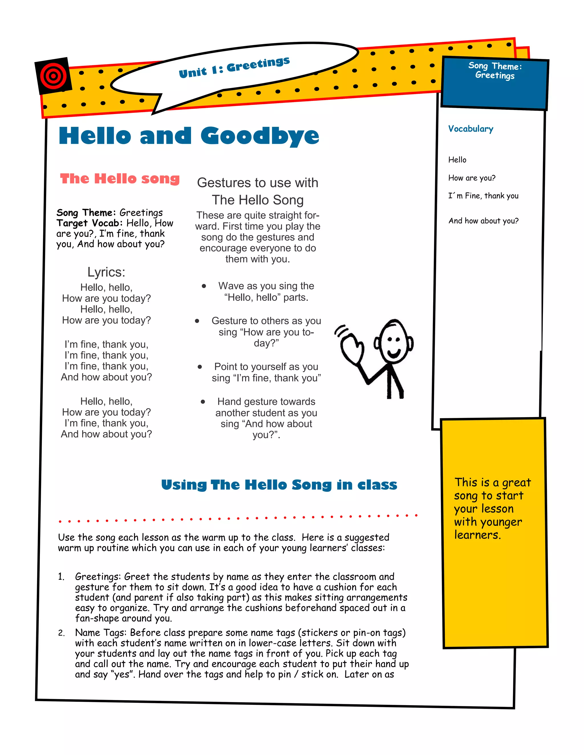 Unit1 Hello and Good Bye | PDF
