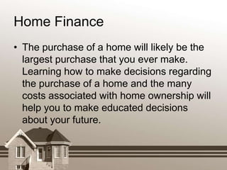 Unit 1 Home Finance | PPTX
