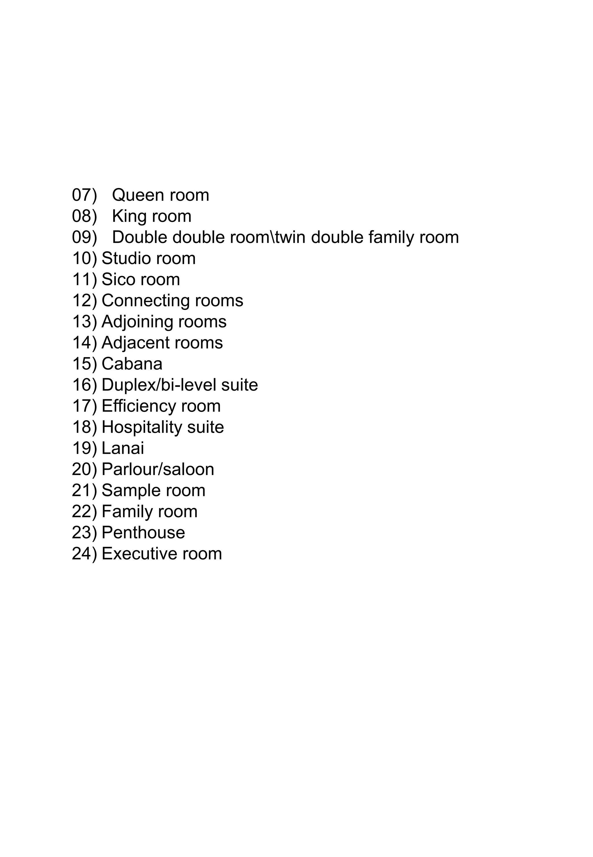 MTA - Unit 1 - Hotel guest room layout | PPTX