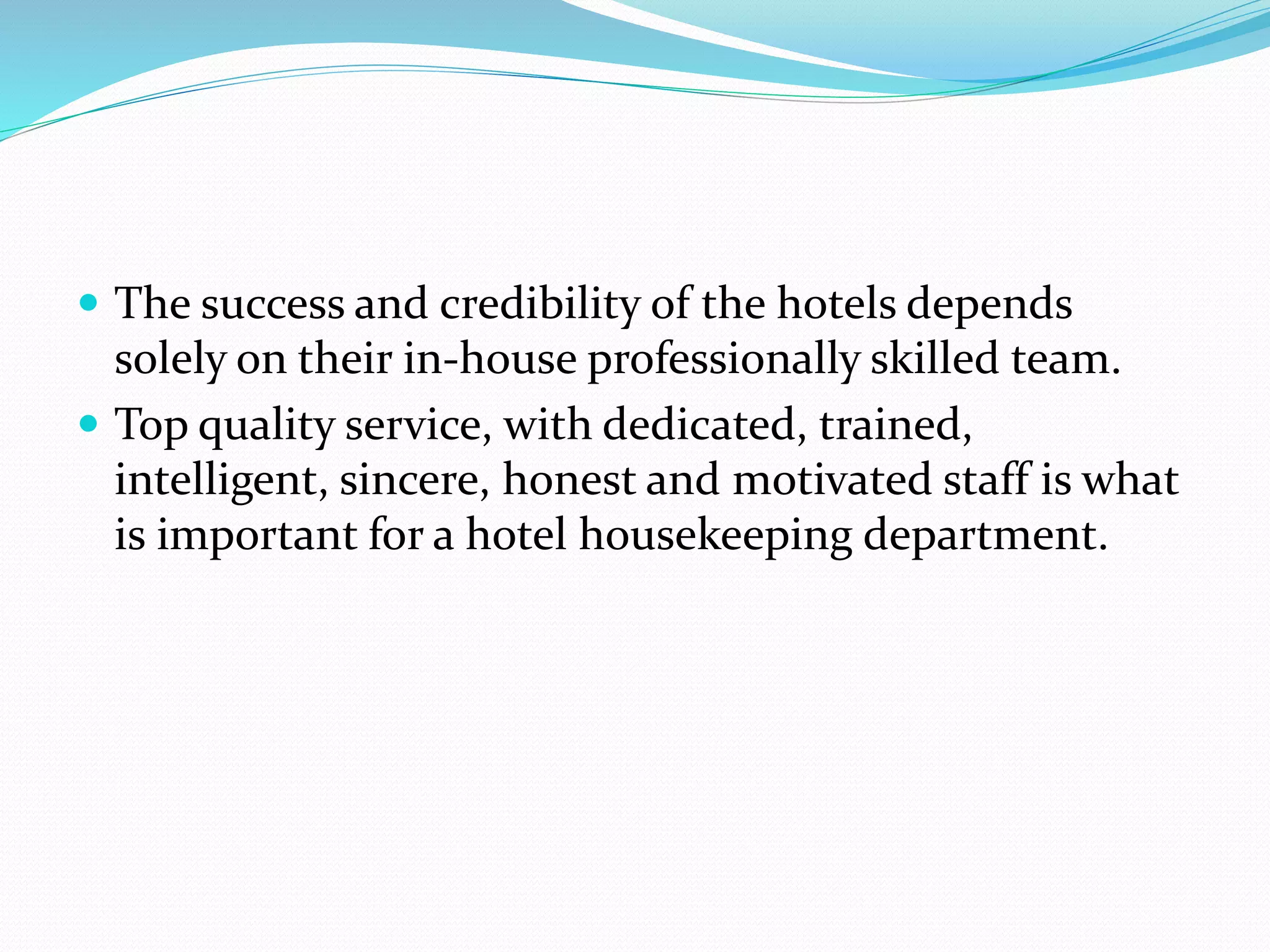 MTA -Unit 1 - Housekeeping organization | PPTX