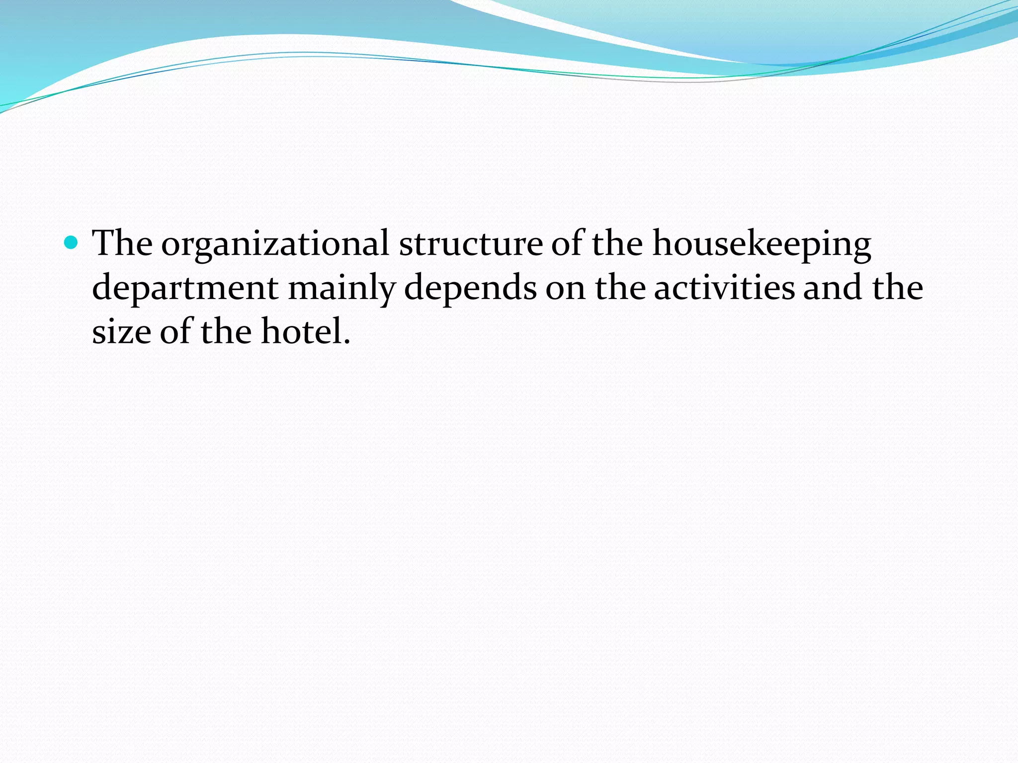 MTA -Unit 1 - Housekeeping organization | PPTX