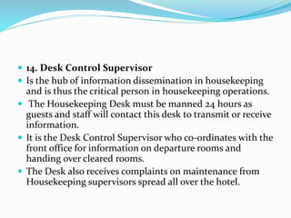 MTA -Unit 1 - Housekeeping organization | PPTX