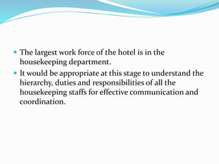 MTA -Unit 1 - Housekeeping organization | PPTX