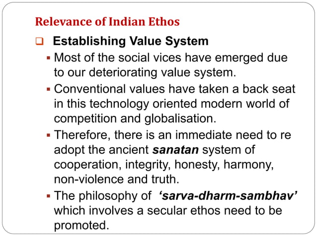 Unit 1 - Indian Ethos – An Overview.pptx | Hinduism | Religion ...