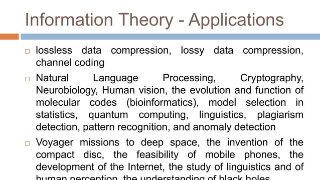 Information Theory | PPTX | Physics | Science