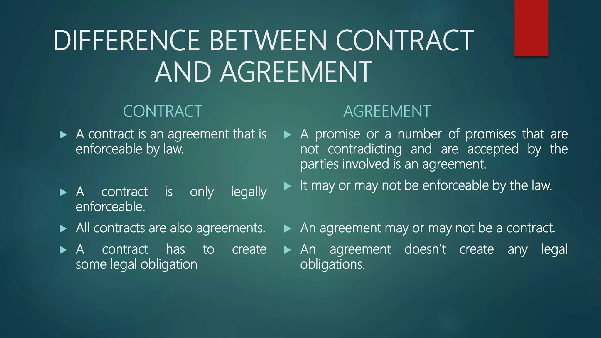 Introduction to agreement and contract | PPTX