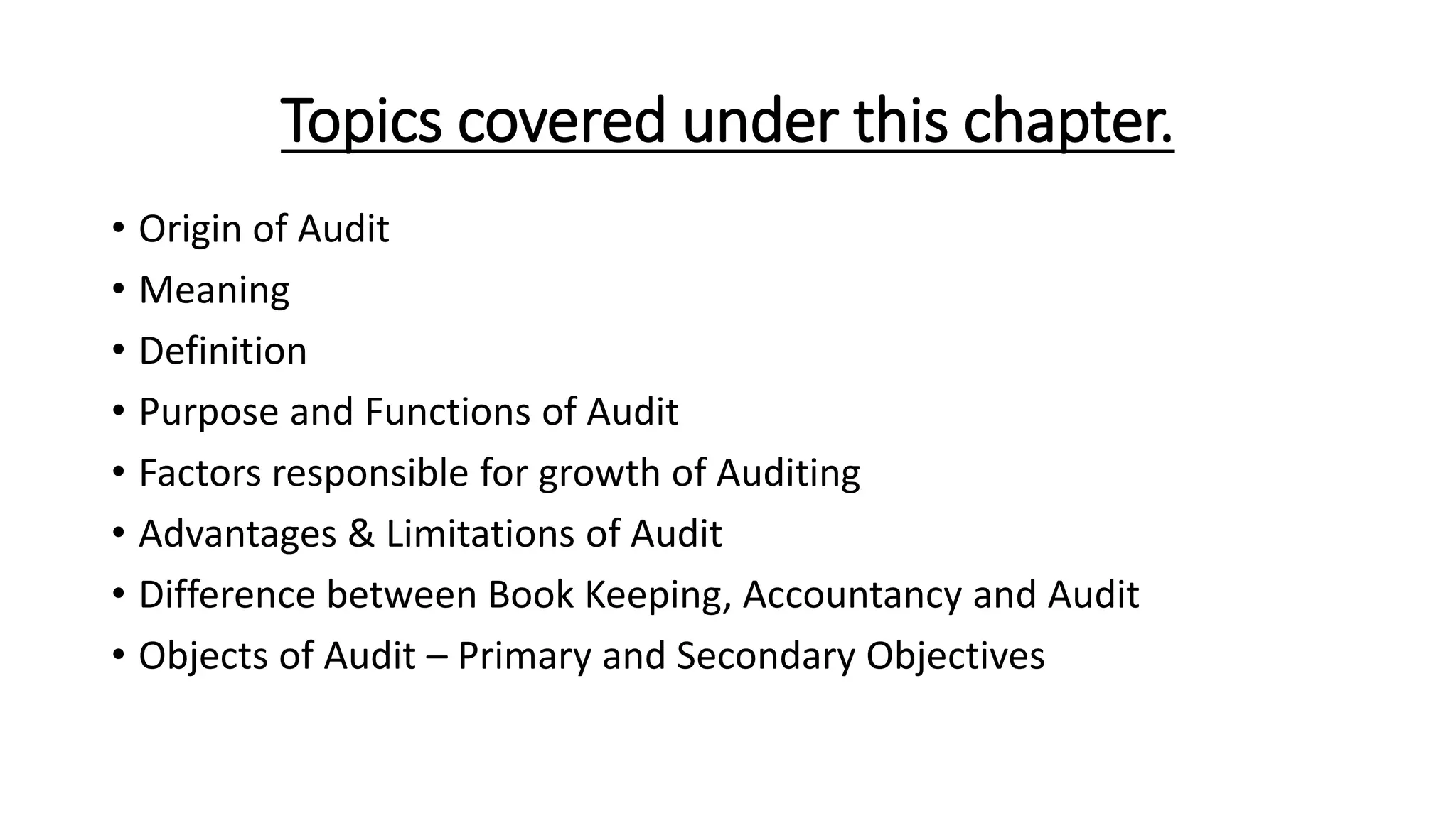 Unit 1 Introduction to Audit | PPTX