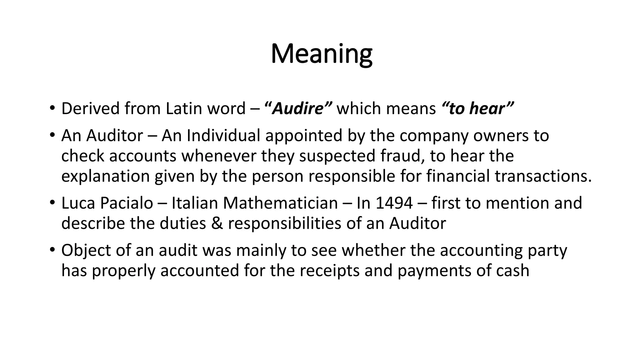 Unit 1 Introduction to Audit | PPTX