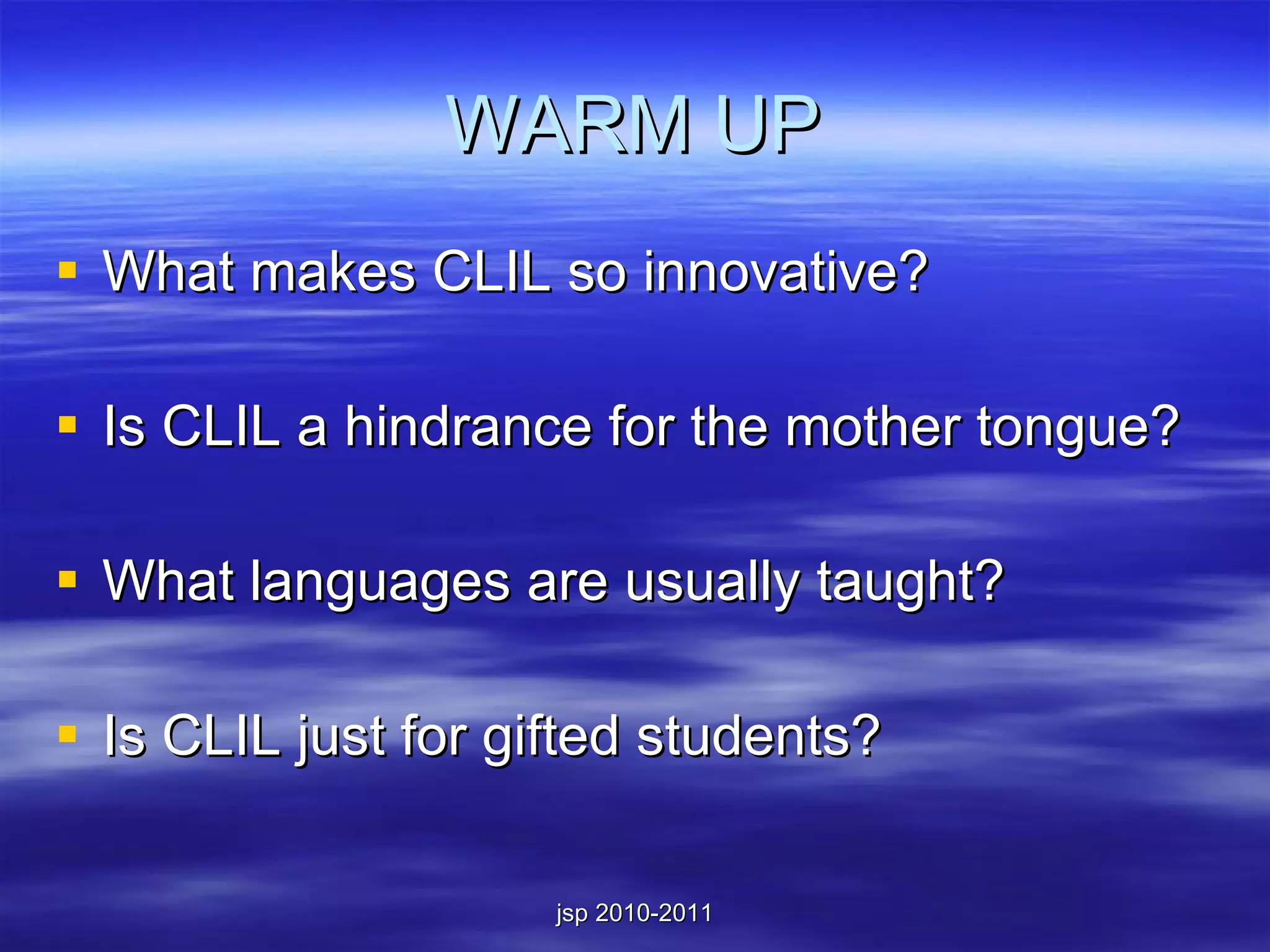 Unit 1 introduction to clil | PPT | Education