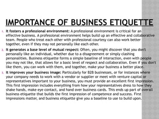 Unit 1- Introduction to Corporate Etiquettes | PPTX